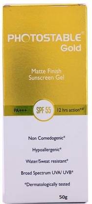 Photostable Sunscreen - SPF 50 PA+++ Gold Matte Finish Gel - Price in ...