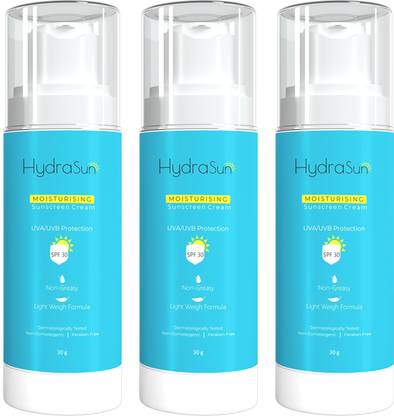 Hydrasun Sunscreen - SPF 30 Moisturising Sunscreen Cream : Pack of 3 ...