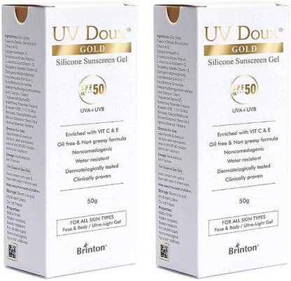 Brinton Sunscreen - SPF 50 PA+++ UV DOUX GOLD SILICONE SUNSCREEN GEL ...