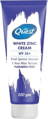 Quest Sunscreen - SPF 50 PA+ White Zinc Cream- SPF50+ White Zinc ...