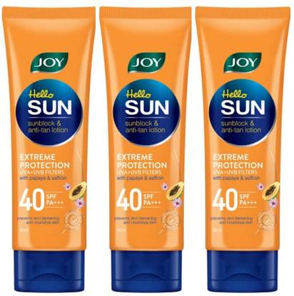 Joy Sunscreen - SPF 40 PA+++ Hello Sun Sunblock & Anti Tan Lotion (Pack ...