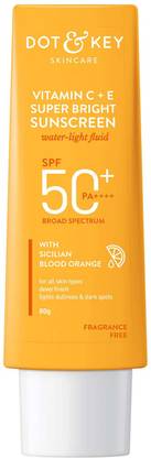 Dot & Key Sunscreen - SPF 50 PA+++ Vitamin C+E Super Bright Sunscreen ...