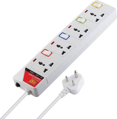 MX 4 Socket Power Strip with Individual Switch, Power Indicator- MX ...