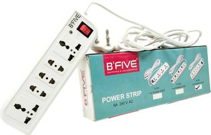 b'five power strip 5 Sockets With Switch & 2.5 Meter Heavy Duty Cord 3 ...