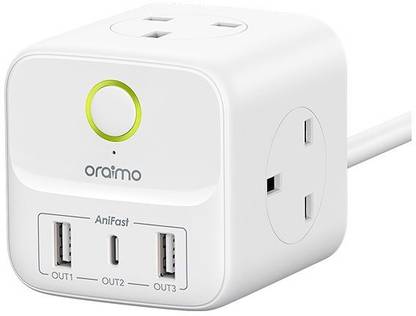 ORAIMO oraimo PowerHub C 6-In-1 Power Expansion Cube 3 Socket Extension ...