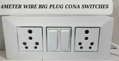 BAHUL Big plug heay duty wire 1500watt capacity cona switches 2 Socket ...