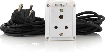 HI-PLASST Single Socket Extension Board with 4yard wire, 6A plug & 3 ...