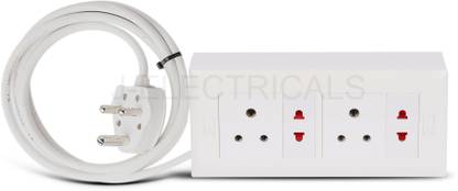 JELECTRICALS Premium Modular Extension Board With 3 Core Wire 4 Socket ...