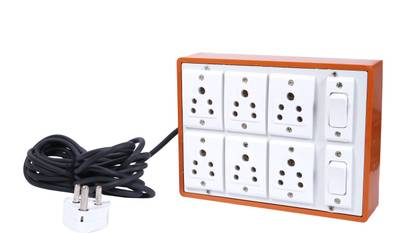 LUNIX PVC 6 Socket and 2 Switch Extension Board With 6 Meter Wire 6 ...