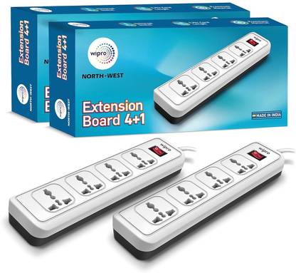 Wipro 4+1 Extension Board 4 Universal Socket with Single Switch | 2 ...