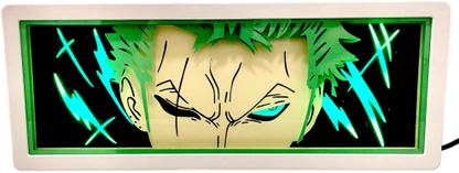 RV Mart Anime Zoro One Piece LED Neon Light Box Lamp 3D Paper Cuttings ...