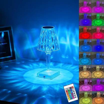 AweStuffs Crystal Lamp Shade 16 Color Changing RGB Night Light Touch ...