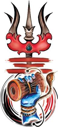 fashionoid Shiv Ji Trishul With Dumroo Snake Tripind Waterproof ...