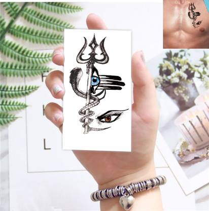 Temporary Tattoowala Trishul With Snake With Eyes Tattoo Temporary For ...