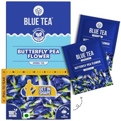 BLUE TEA Butterfly Pea Flower Tea - 25 Tea Bags | Weight Management ...