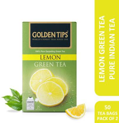 Golden Tips 100% Pure Indian Flavoured Lemon Green Tea Bags Box Price ...