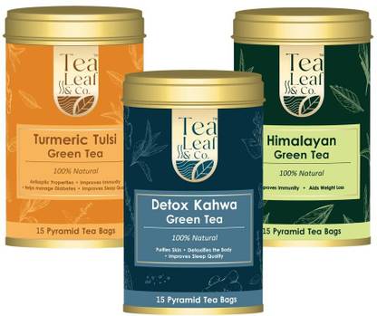 TLC Detox Kahwa +Turmeric Tulsi + Himalayan Green Tea Combo Pyramid ...