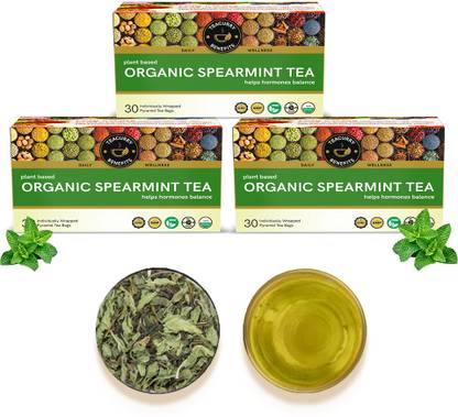 TEACURRY Organic Spearmint Tea (90 Bags) - For PCOS, PCOD, Digestion ...
