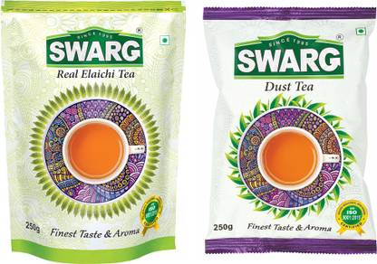 SWARG Real Elaichi Tea + Dust Tea , (250g X 2) , Pack of 2 Cardamom ...