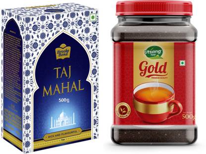 Taj Mahal Tea - 500g Box & Utsang Assam Gold Leaf Tea - 500g Jar Combo ...