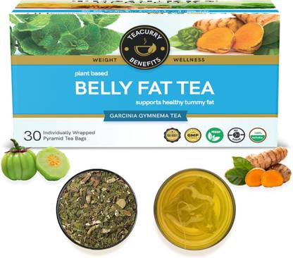 TEACURRY Belly Fat Tea (1 Month Pack, 30 Tea Bags) - Helps with Belly Fat, Water Weight Assorted ...