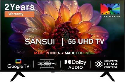 Sansui 140 cm (55 inch) Ultra HD (4K) LED Smart Google TV with Zen Panel Dolby Audio & Film ...