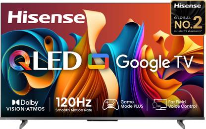 Hisense E68N 108 cm (43 inch) QLED Ultra HD (4K) Smart Google TV Dolby Vision Far Field Voice ...