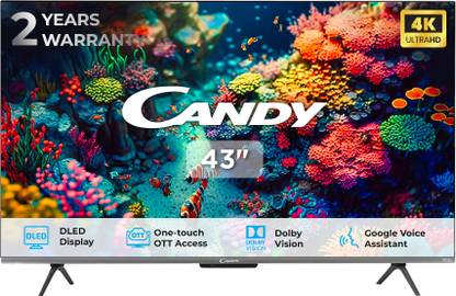 CANDY 108 cm (43 inch) Ultra HD (4K) LED Smart Google TV with Vision ...