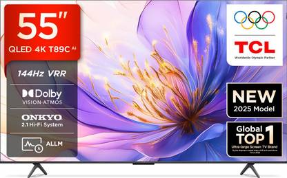 TCL T89C 139 cm (55 inch) QLED Ultra HD (4K) Smart Google TV 2025 Edition with HVA Panel | Dolby ...