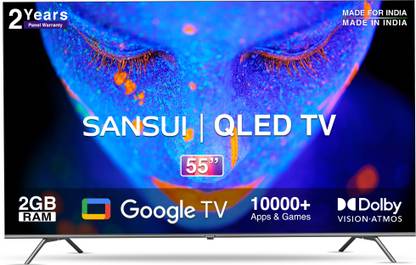 Sansui 140 cm (55 inch) QLED Ultra HD (4K) Smart Google TV Dolby Vision ...