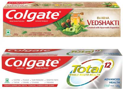 Colgate Total Advance Health And Swarna Vedshakti Ayurvedic Toothpaste ...