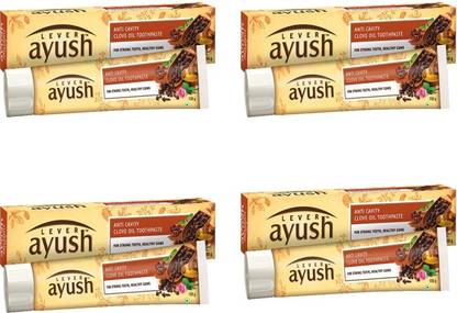 Lever Ayush anti cavity clove oil toothpaste 40gm (pack of 4 ...
