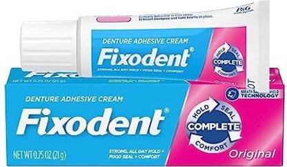 Fixodent Denture Adhesive Cream Original Strong And Hold Toothpaste 21g ...