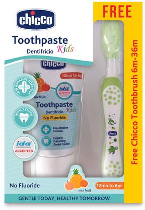 Chicco Toothpaste Mixfruit + Brush Green 6-36M Toothpaste - Buy Baby ...
