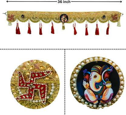 Classic Kreationz Handmade Traditional Door toran- Swastik and Ganesh ...