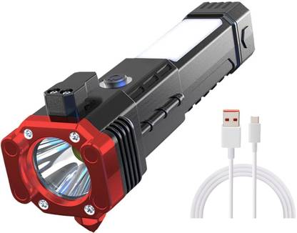 CRENTILA Rechargeable Torch LED Flashlight Long Distance Beam Range ...