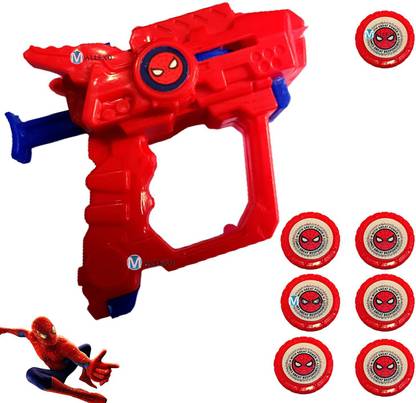 Mallexo Spiderman Gun Toys For Kids Set of 2PCs with 12 bullets Mini ...