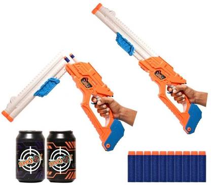 Braintastic Double Barrel Super Shot Gun with Shells10 Soft Dart Bullet ...