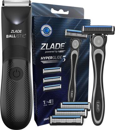 Zlade Ballistic Lite Trimmer and HyperGlide3 Razor (4 Cartridges) for ...