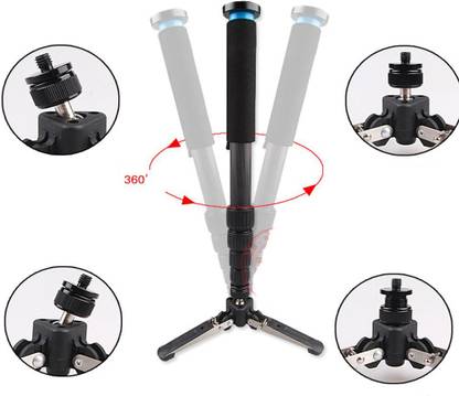 Lyla Portable Aluminum 3 Legs Monopod Base Stand for Canon Nikon DSLR ...