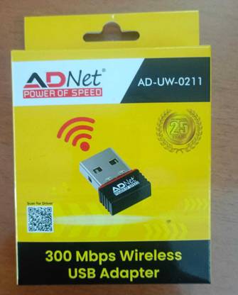 A.D NET POWER OF SPEED ADNET AD-UW-0211 AC300 MBPS WIRELESS WITH USB ADAPTER USB Adapter - A.D ...