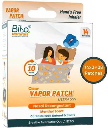 BIBO Clear Vapor Patch Ultra| Naturally Ease Blocked Nose+Pack of 14 ...