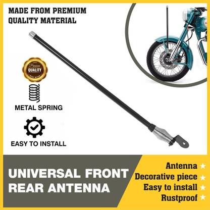 Moto Genius Universal Decorative Front | Rear Aluminium Spring Antenna ...