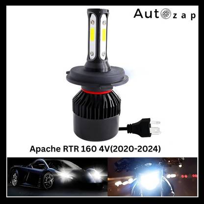 hjg 4-Side 3D H4 Led Headlight for Apache RTR 160 4V(2020-2024) 3600LM ...