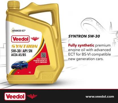 Veedol SYNTRON 5W-30 High-Mileage Engine Oil Price in India - Buy ...