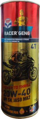 HP Racer Gen6 20W40 API SN Premium 4 Stroke Engine Oil Full-Synthetic ...