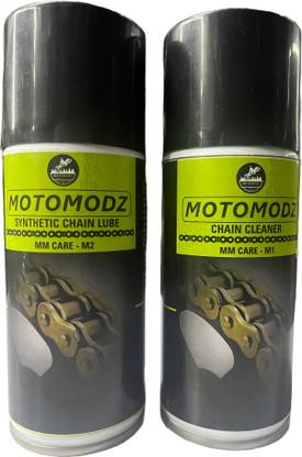 Moto Modz Chain Lube 150ml & Chain Cleaner 150ml Spray for Bikes Chain ...