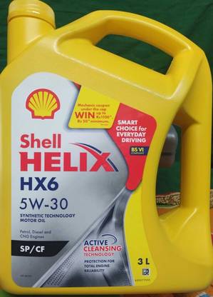 Shell Helix 5W-30 SP/CF Synthetic Engine oil Shell Helix HX6 5W-30 Semi ...