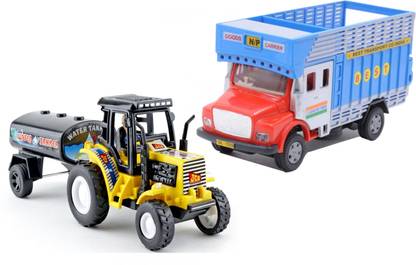 Joy Stories Pull Back Water Tanker & Transport Truck Toy for Kids ...