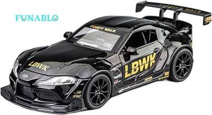 FUNABLO Toyota Supra GR LBWK Model Diecast Metal Pullback Toy car ...